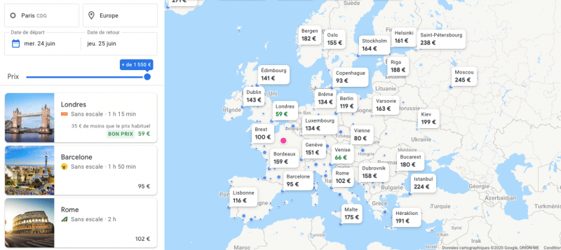 Comment trouver des vols pas chers avec Google Flights